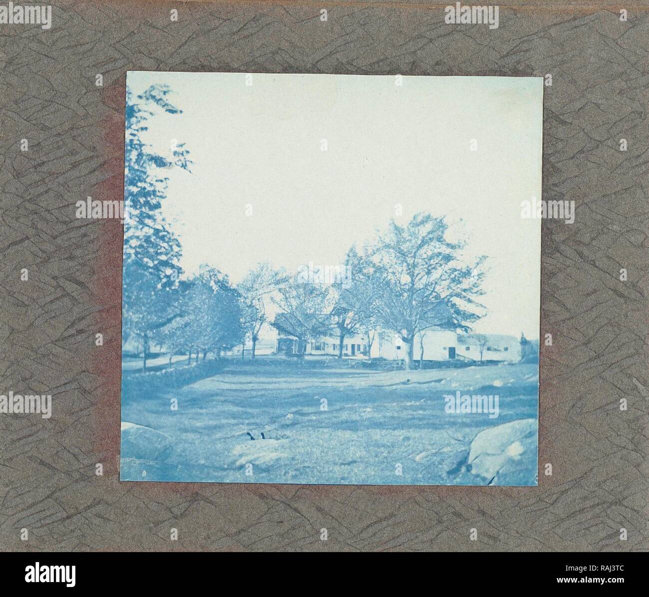 Landscape with a farm, USA, Anonymous, c. 1900 - c. 1920, Cyanotype, a ...