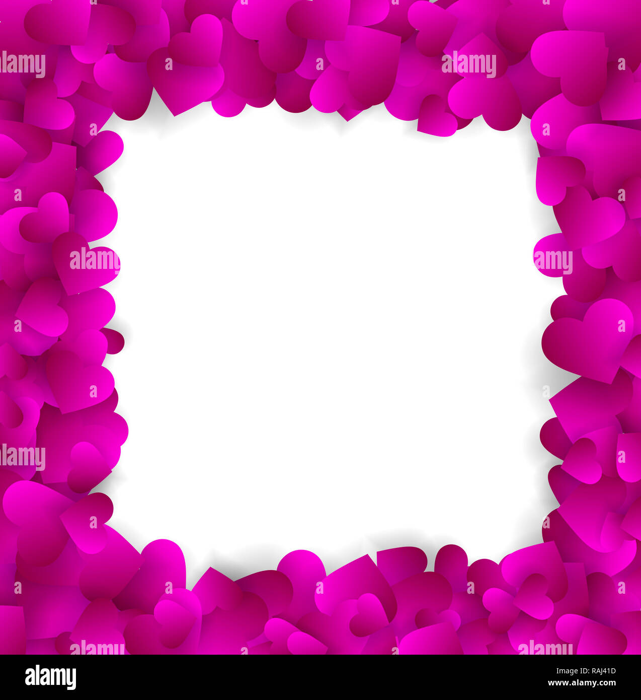 Pink square love hearts heart frame border hi-res stock photography and ...