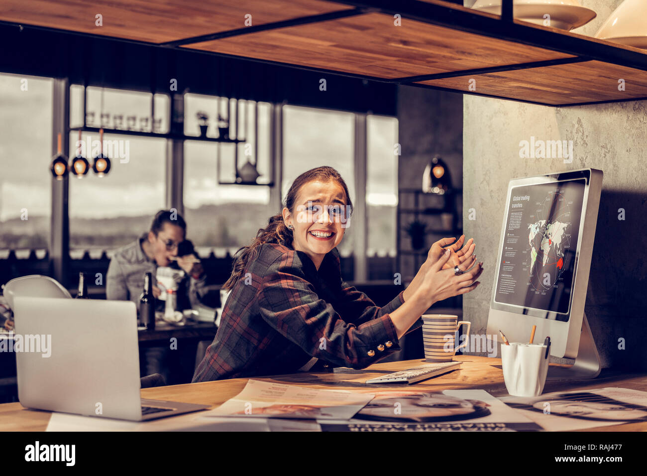 Girl enjoying work in hi-res stock photography and images - Alamy