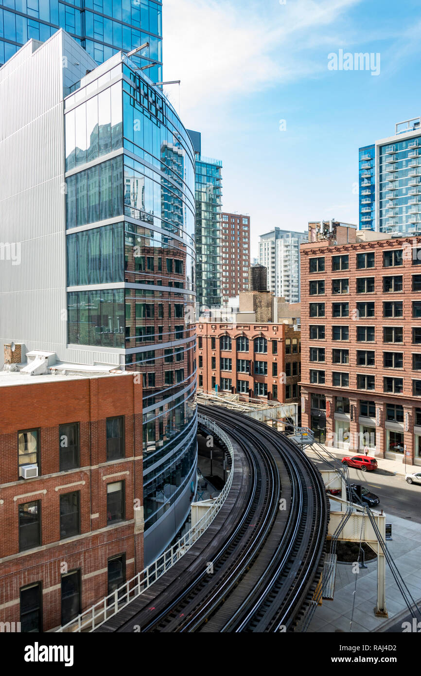 Chicago, IL, United States: April 22nd, 2018 - Shot of Chicago's L ...