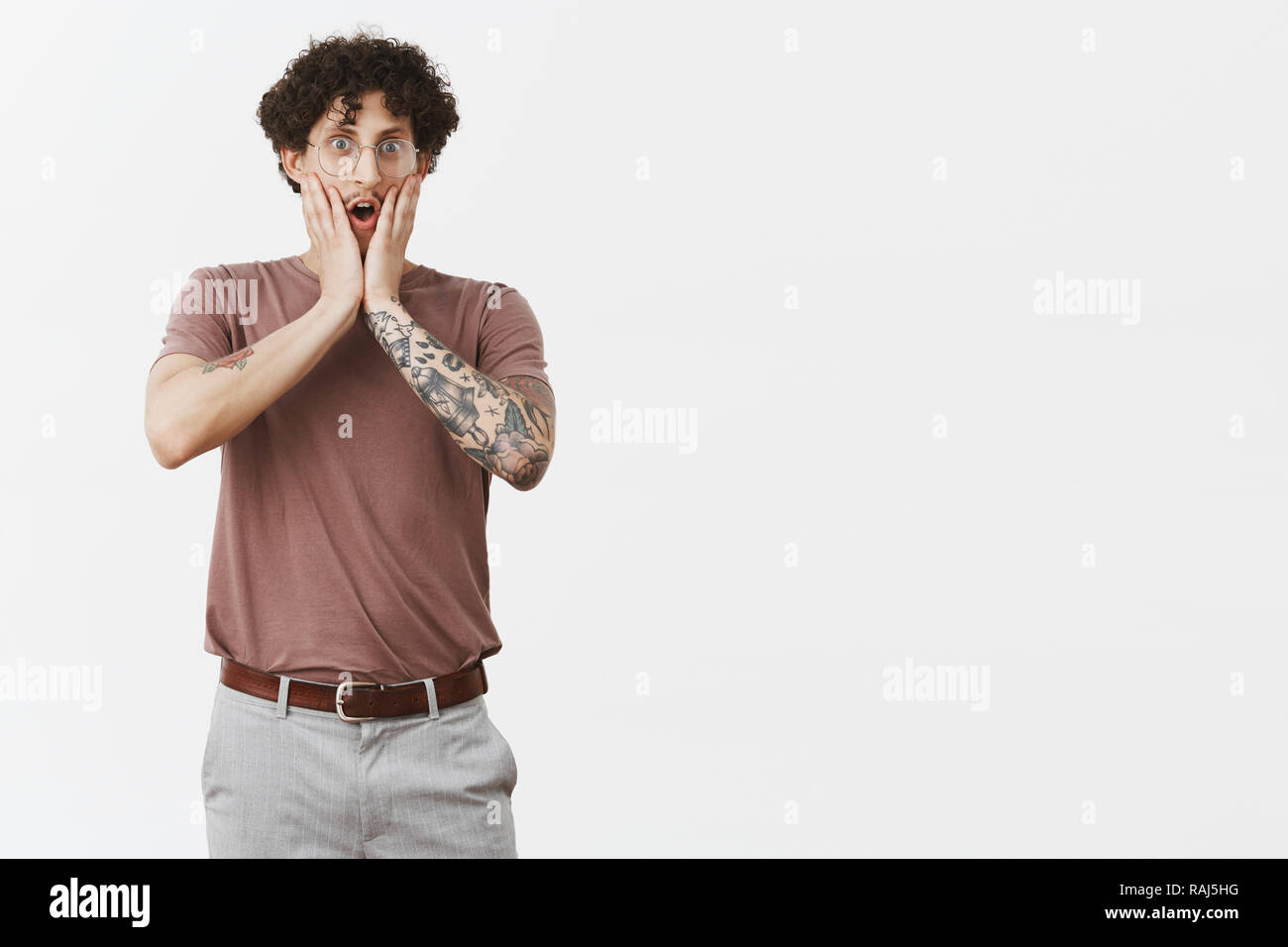 Gosh you gotta be kidding me. Portrait of surprised speechless handsome ...