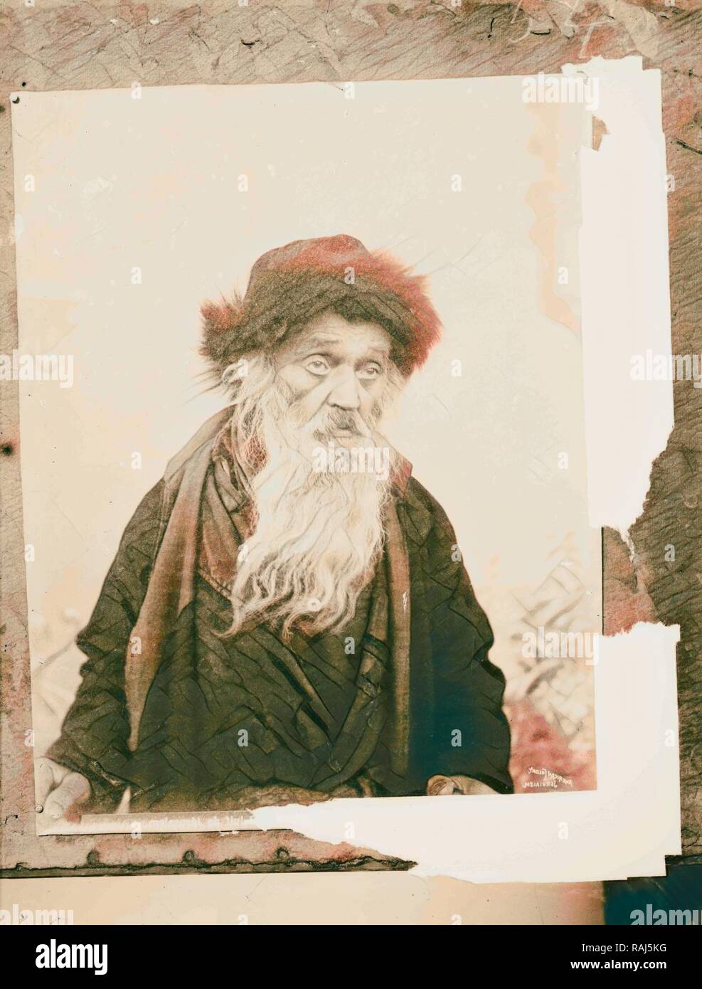 Jewish rabbi 1900, Israel. Reimagined by Gibon. Classic art with a ...