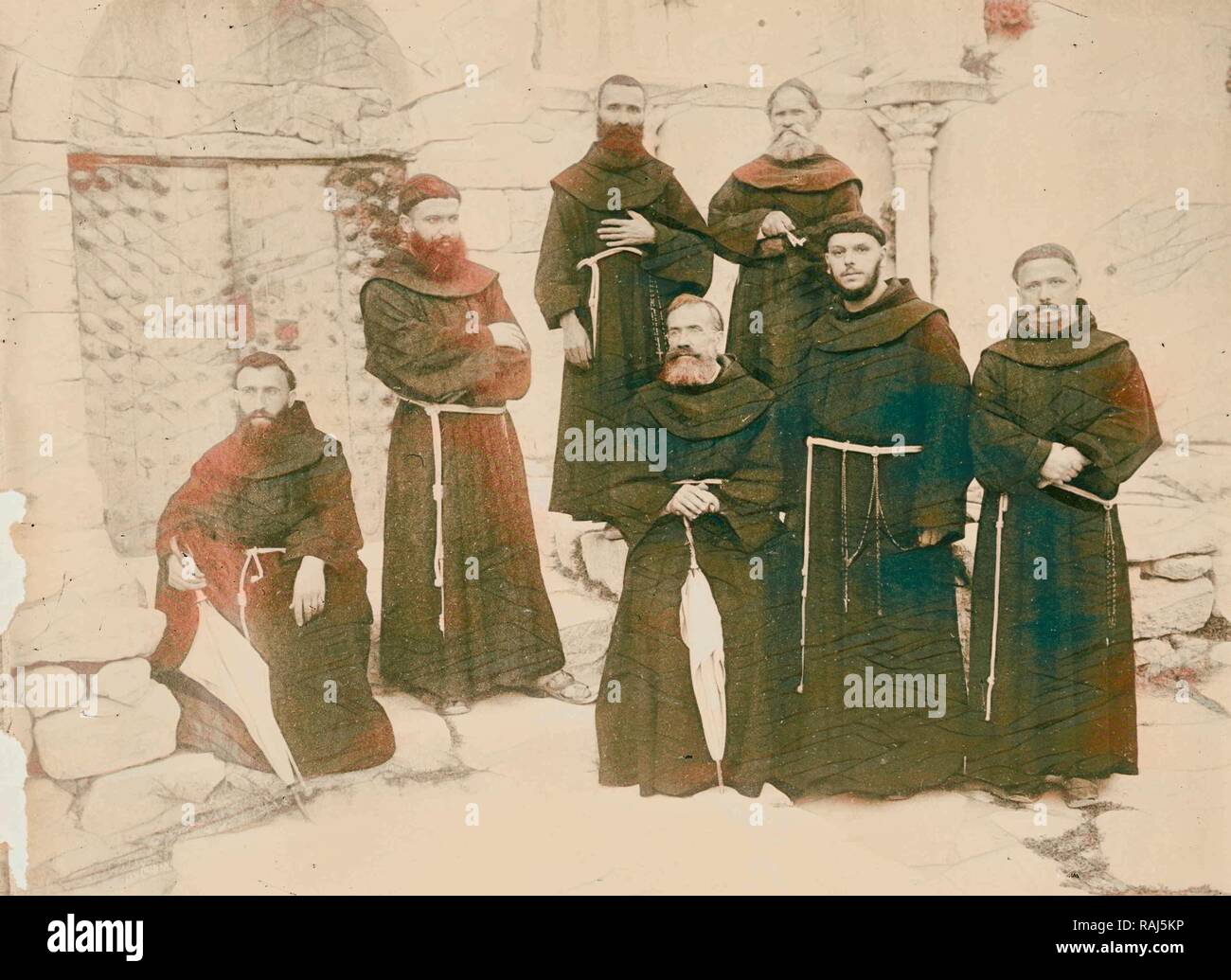 Franciscan friars 1900, Middle East. Reimagined by Gibon. Classic art ...