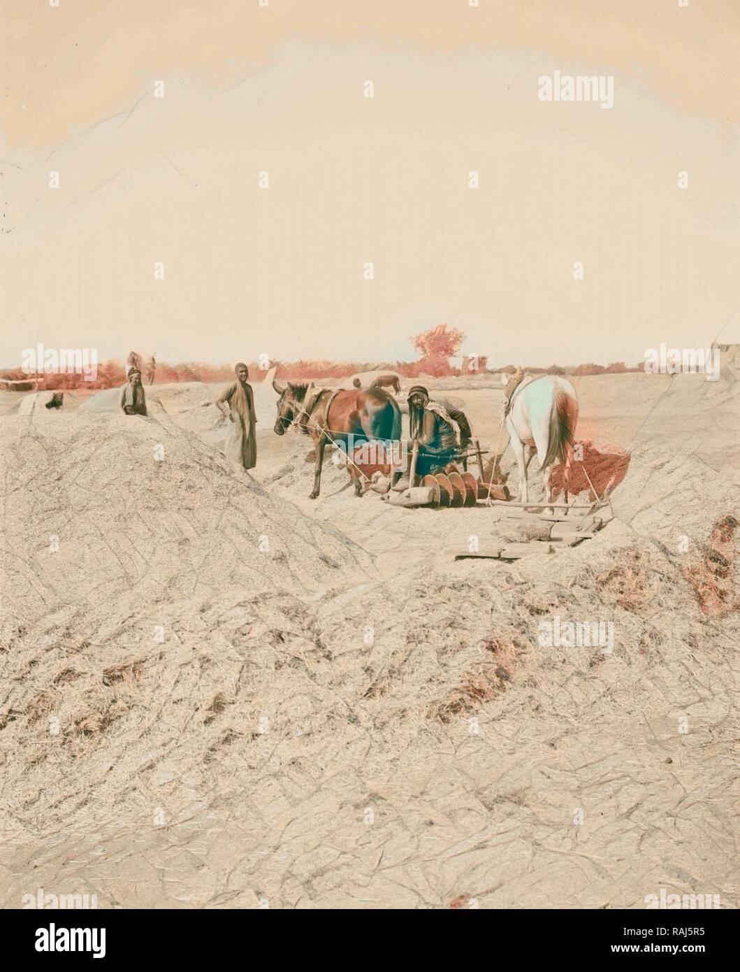 Characters and industries, etc. Threshing instrument with disks at Homs ...