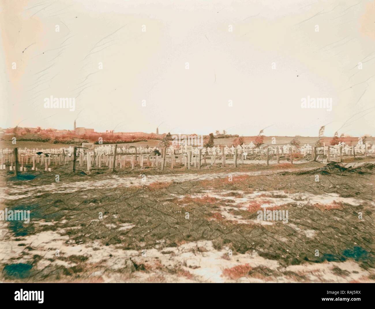 Various results of the war. War cemetery at Ramleh. 1917, Israel ...