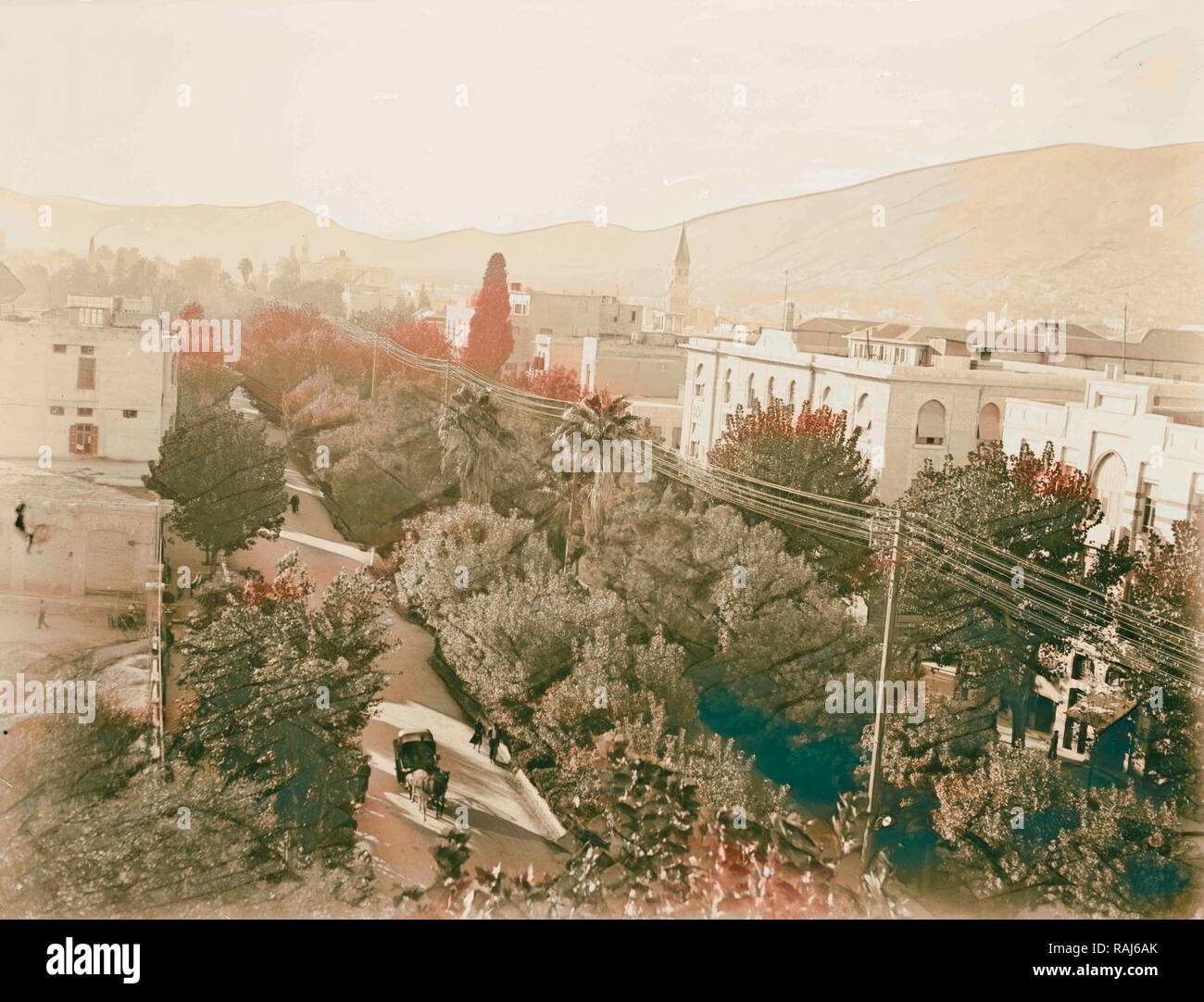 Damascus, Jamal Pasha Boulevard looking down from Bauk building roof ...