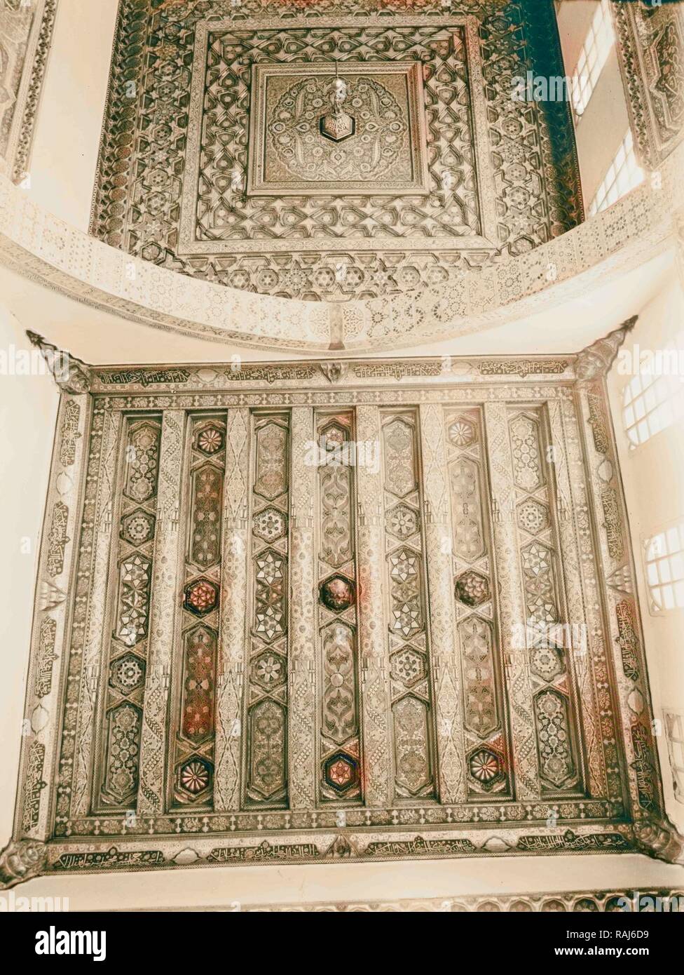 Damascus, Palais Azem. Finest of reception rooms. The two ceilings ...