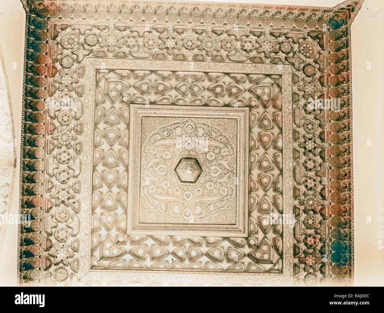 Damascus, Palais Azem. Finest of the reception rooms. The ceiling over ...