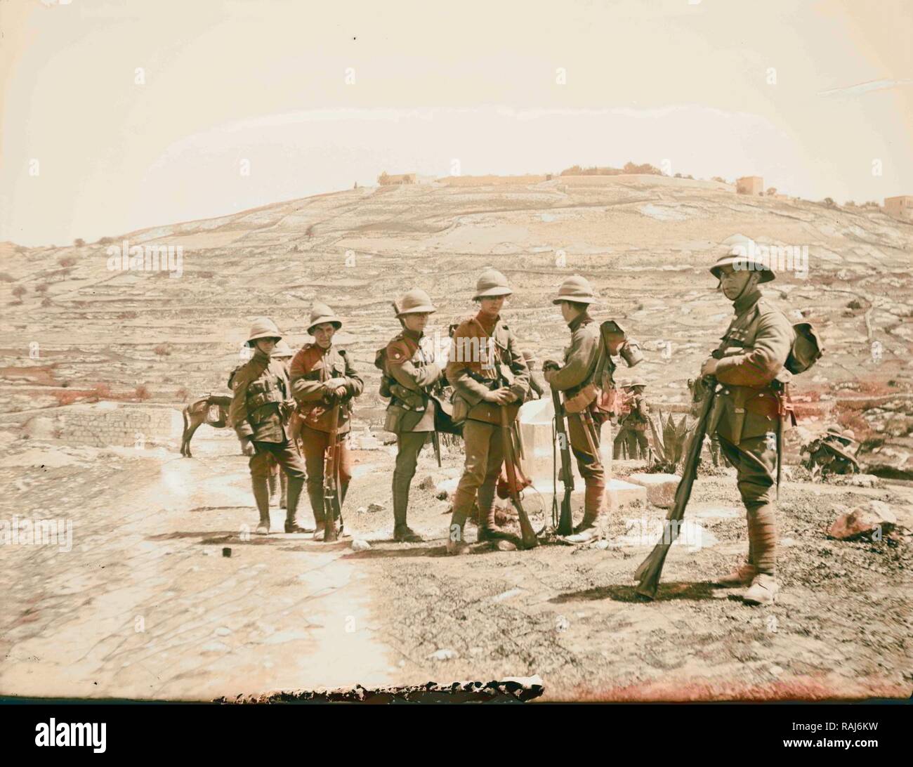 British soldiers outside Jerusalem, during anti-Jewish riot. 1920 ...