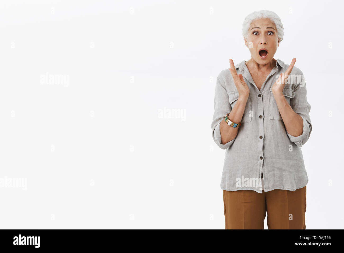 Horrified elderly woman hi-res stock photography and images - Alamy