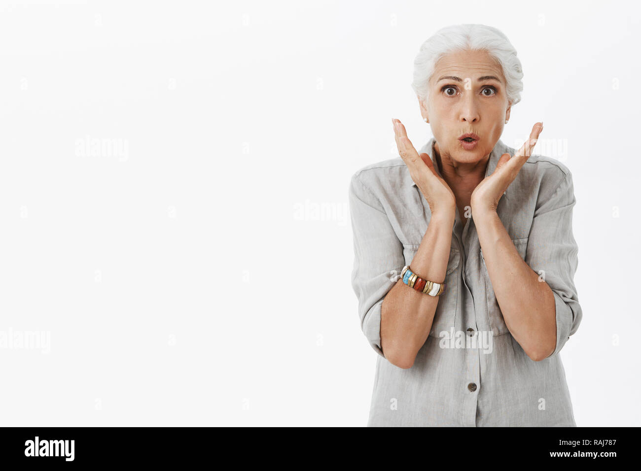 Horrified elderly woman hi-res stock photography and images - Alamy