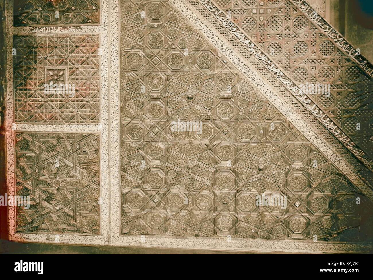al-Aqsa Mosque Cedar pulpit Details of carving. 1934, Jerusalem, Israel ...