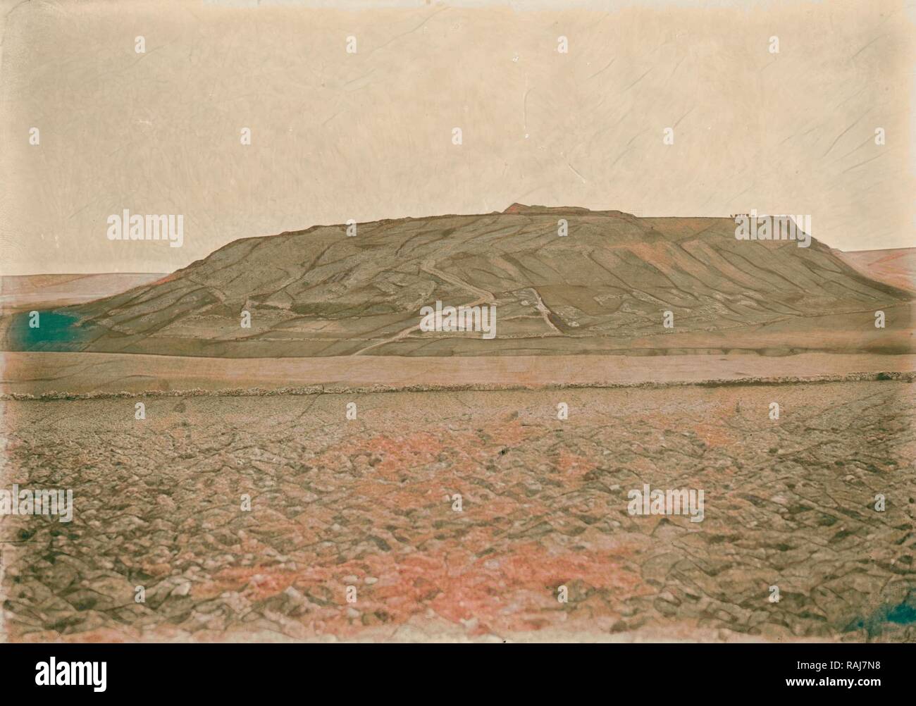 Tel Deweir. N. & N.E. sides of Tell, Iron Age line visible, remains of ...