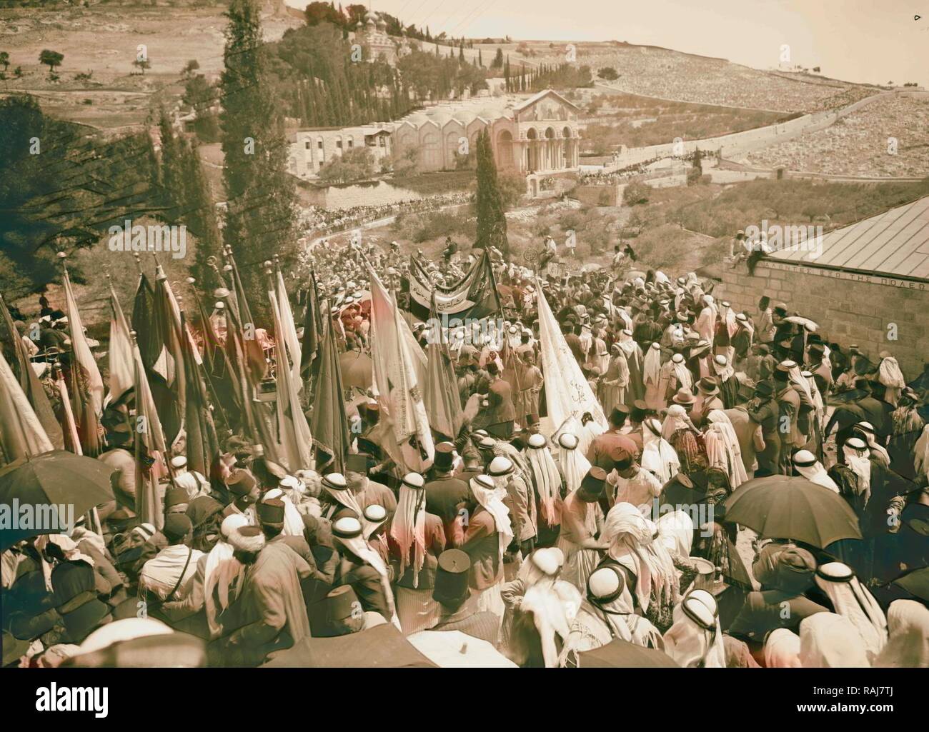 Neby Mousa, Nebi Musa 1936 passing Gethsemane. 1936, Jerusalem, Israel ...