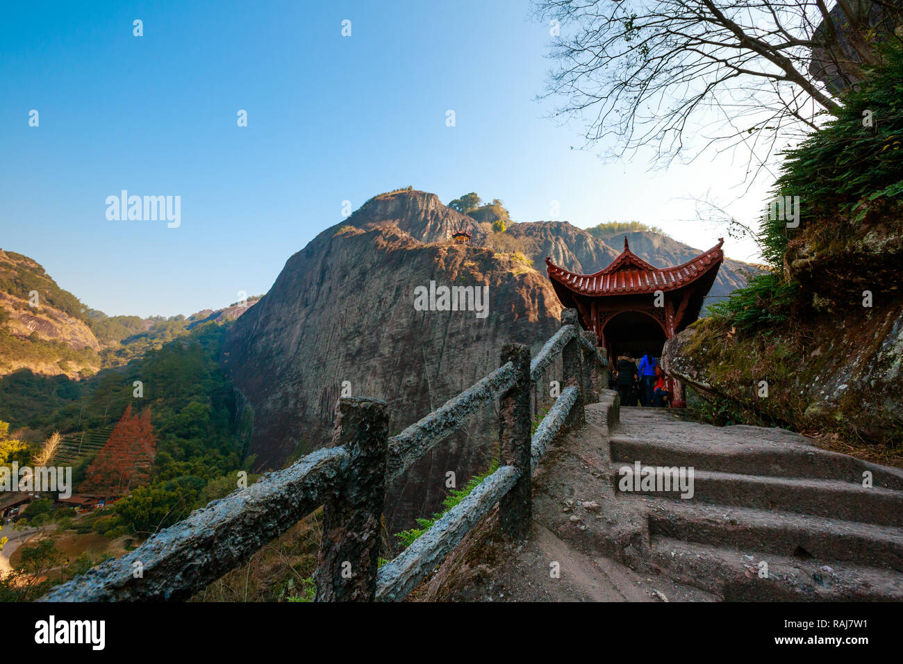 Fujian Wuyishan Tian Youfeng overlooks Jiuqu Xi also known as the nine ...