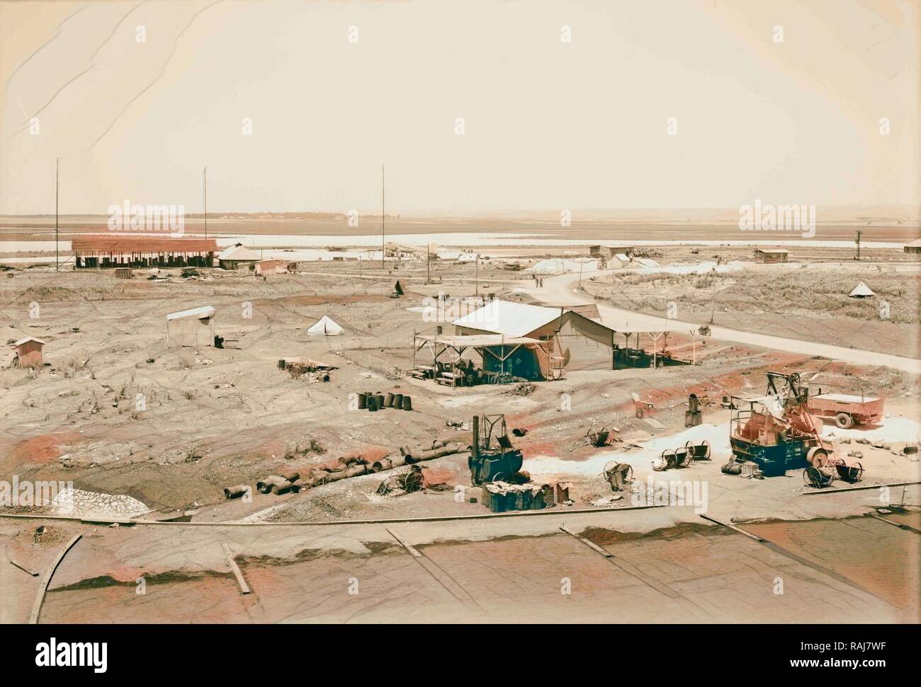 Landing ground from top of hanger in two sections, Lydda Airport. 1934 ...