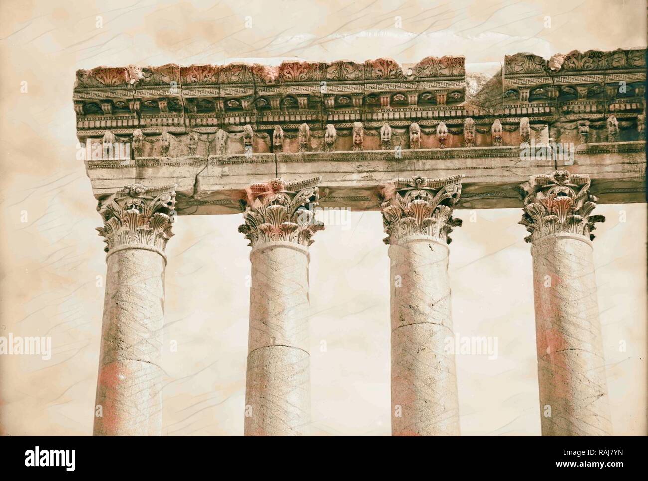 Baalbek. Temple of Jupiter. 1936, Lebanon, Baʻlabakk. Reimagined by ...