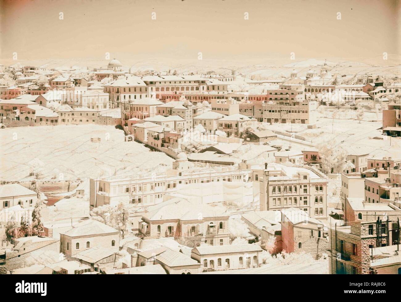 From the Y.M.C.A. tower looking north. Ramallah in distance. 1934, West ...