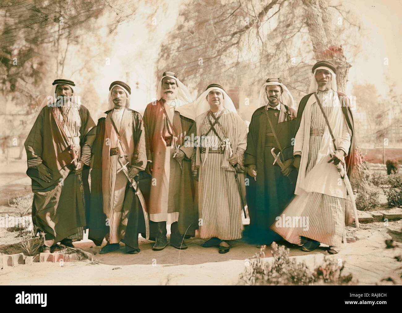 Aref el Aref & Bedouin sheikhs 1934, Middle East. Reimagined by Gibon ...