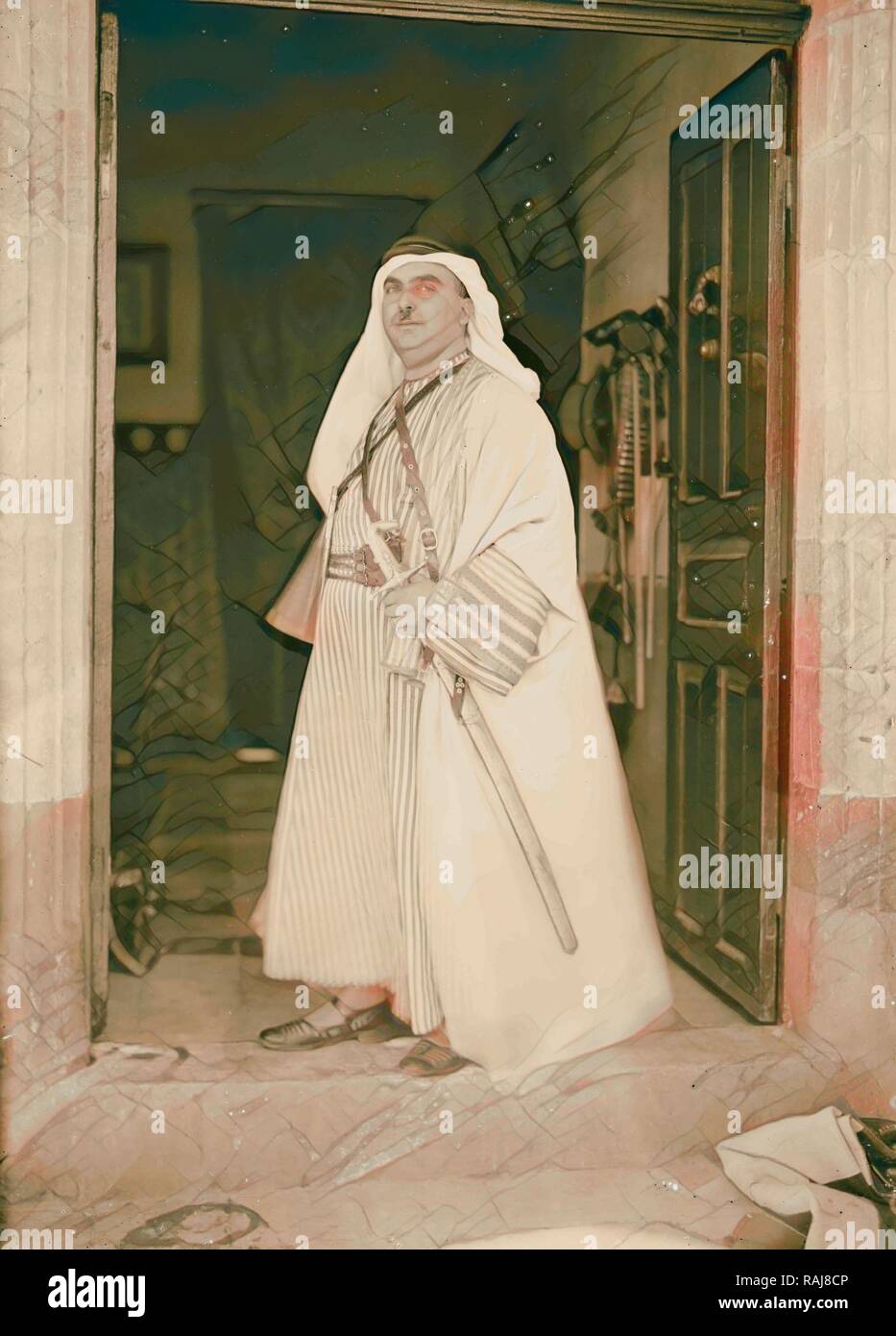 Aref el Aref & Bedouin sheikhs 1934, Middle East. Reimagined by Gibon ...