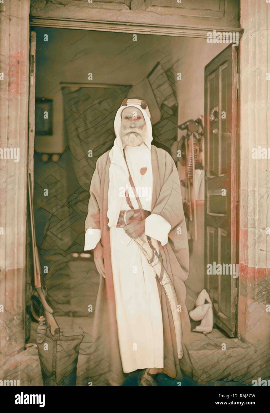 Aref el Aref & Bedouin sheikhs 1934, Middle East. Reimagined by Gibon ...