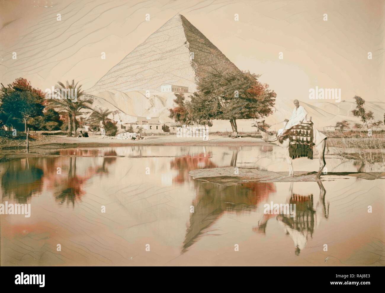 Egypt. Pyramids of Gizeh. The Great Pyramid. Reflecting pyramid ...