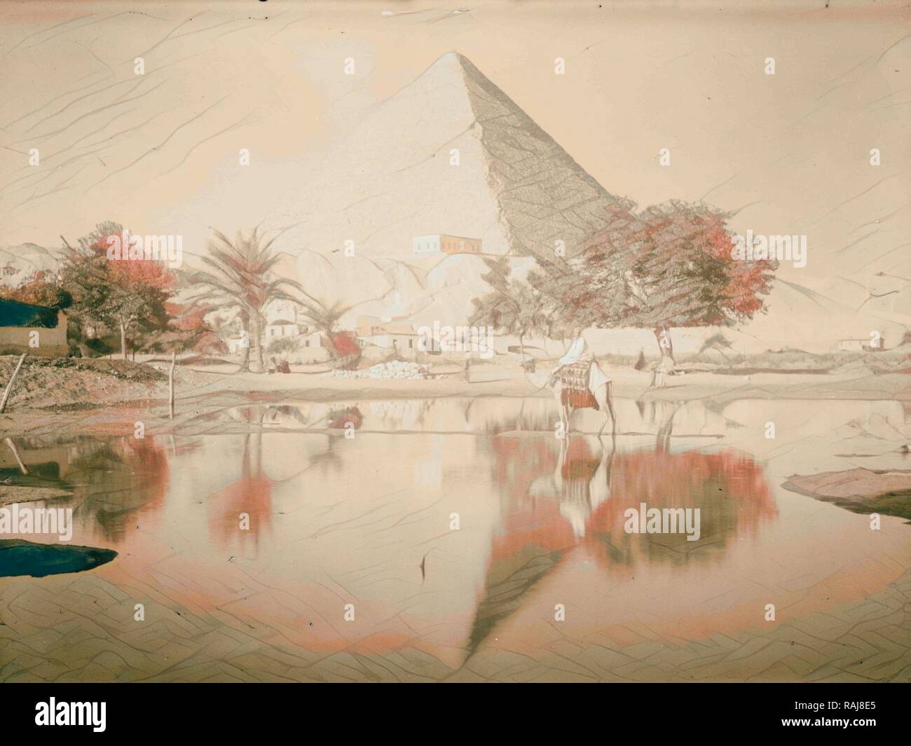 Egypt. Pyramids of Gizeh. The Great Pyramid. Reflecting pyramid ...