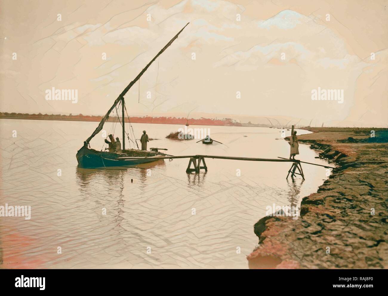 Egypt. River scenes. The Nile. Artistic scenes south of Cairo with ...