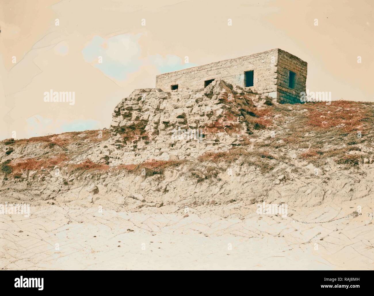 Caesarea, Kaisarieh, Section of the Roman south wall or the Road Tower ...
