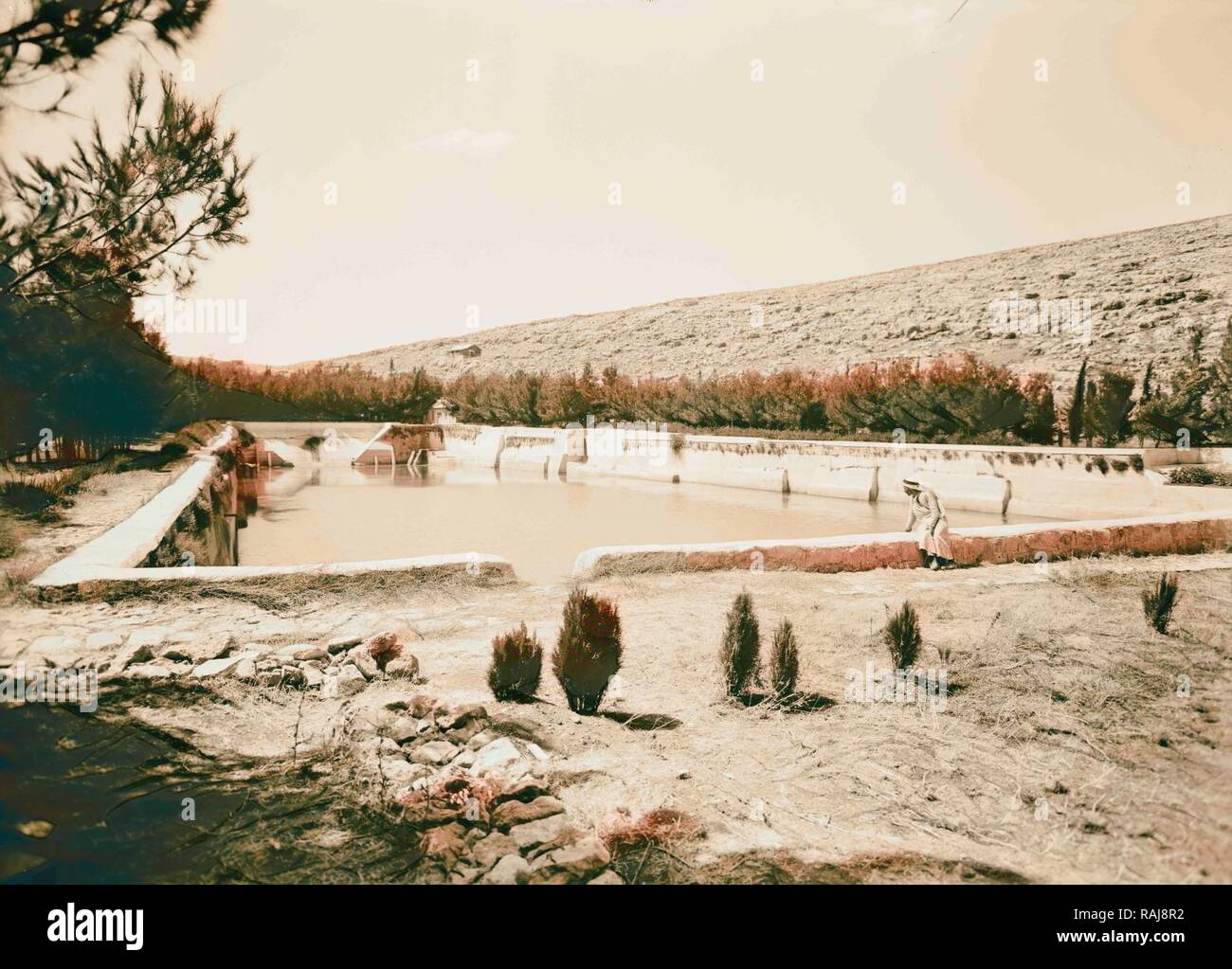 Solomon's Pools & ancient aqueducts Close view of the lower pool taken ...