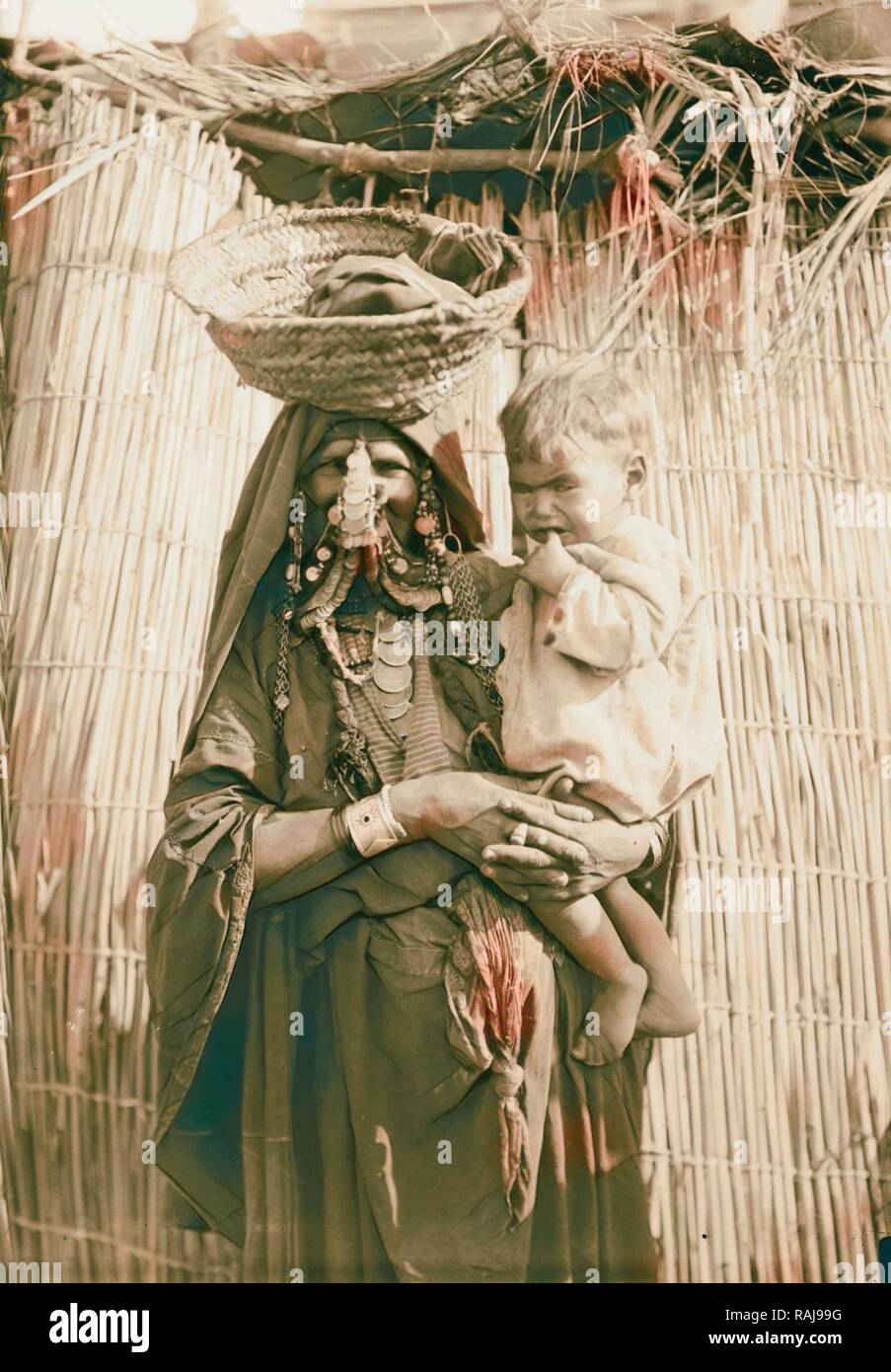Mother and baby of Beersheba District 1900, Middle East, Israel and/or ...