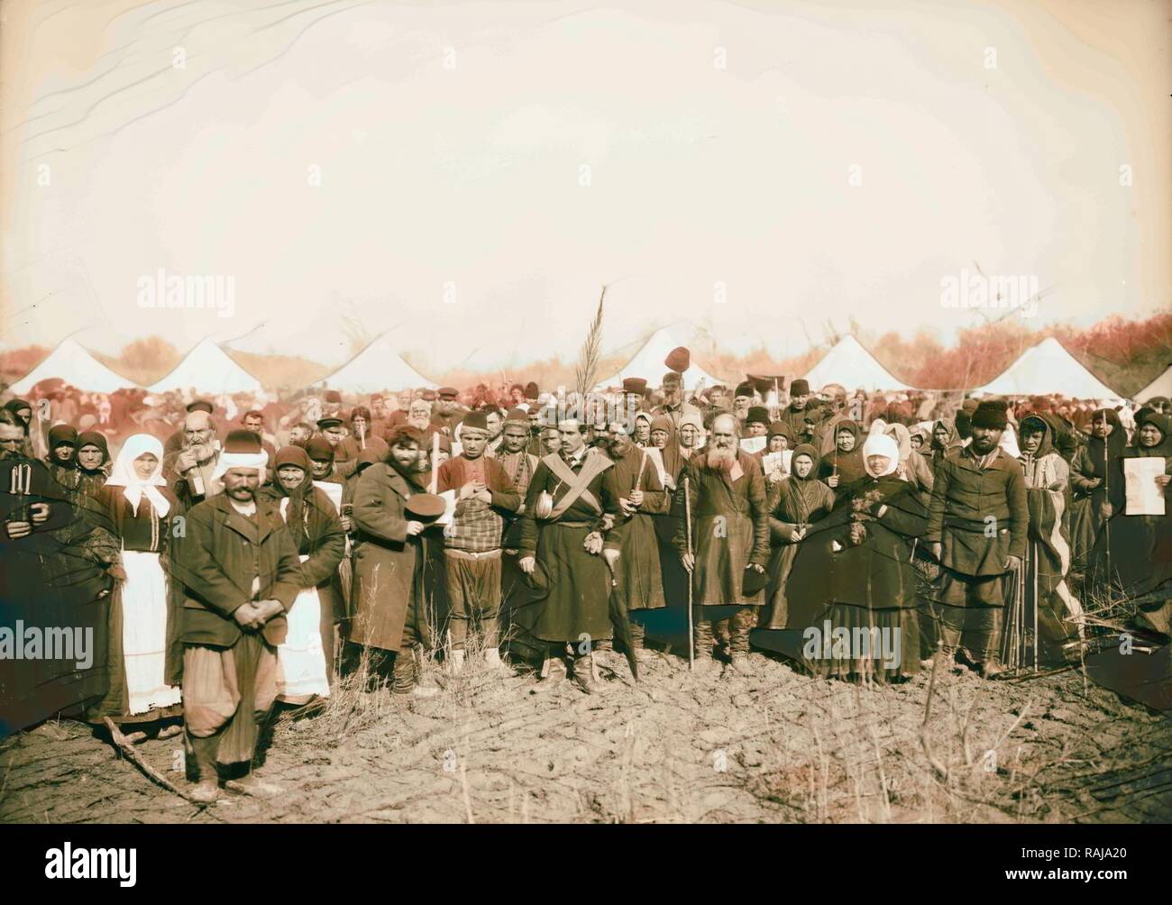 On the way to Jericho (Er-Riha), Jordan, etc. Russian pilgrims at the ...