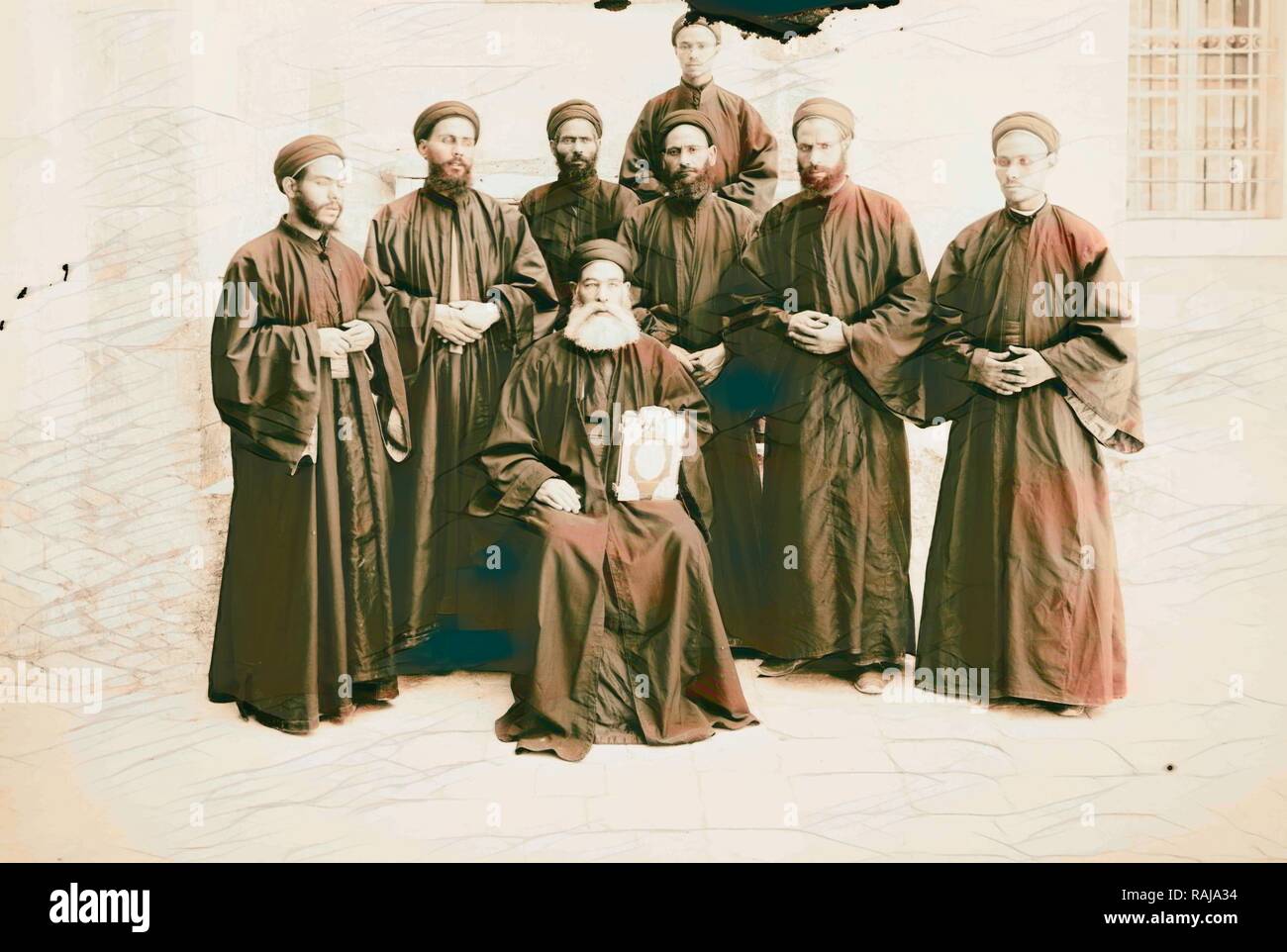 Coptic monks 1898, Middle East, Israel and/or Palestine. Reimagined by ...