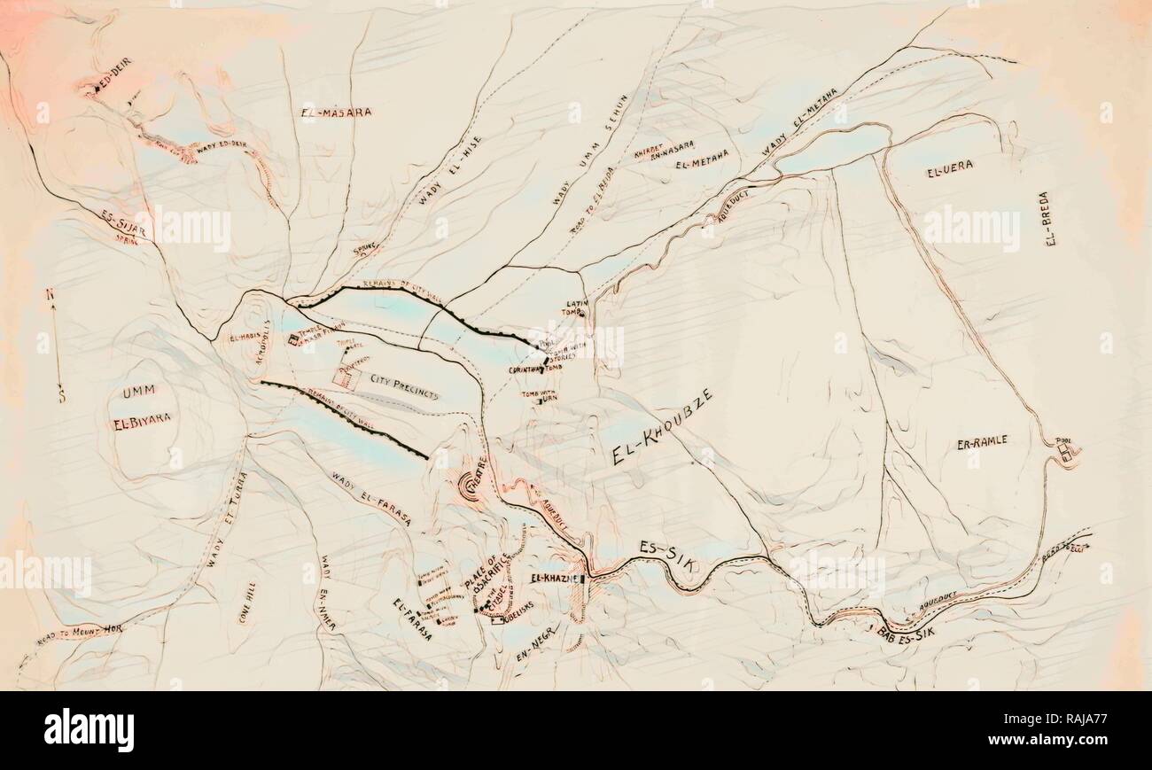 Petra. Plan of Petra. 1898, Jordan, Petra (Extinct city). Reimagined by ...