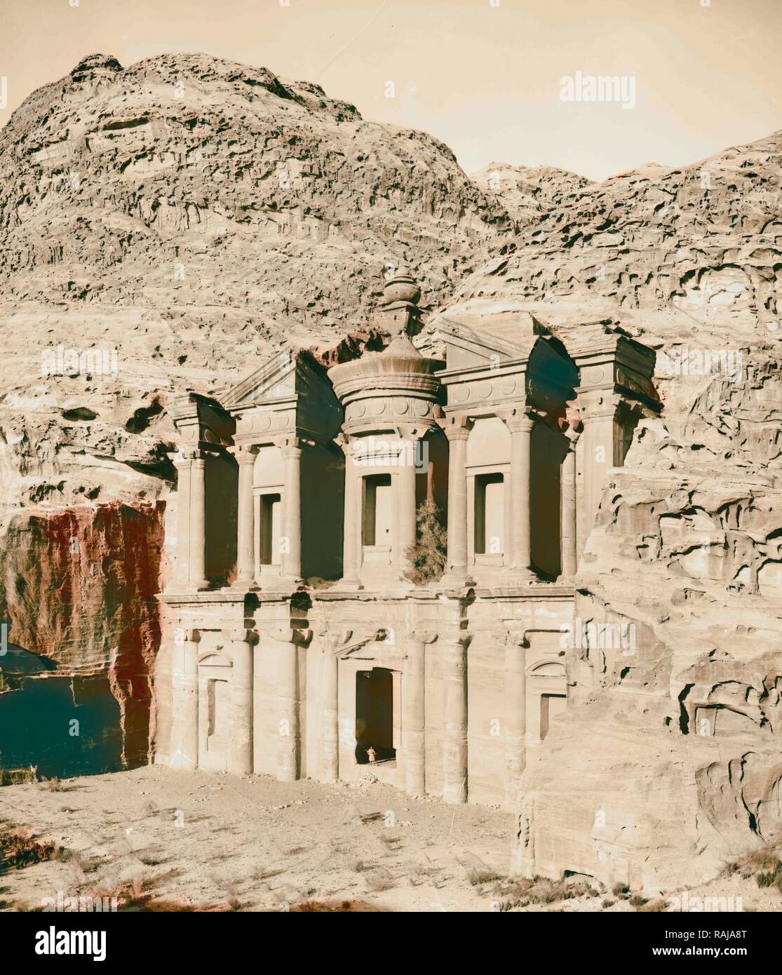 Petra. Ed-Deir from the southwest. 1898, Jordan, Petra (Extinct city ...
