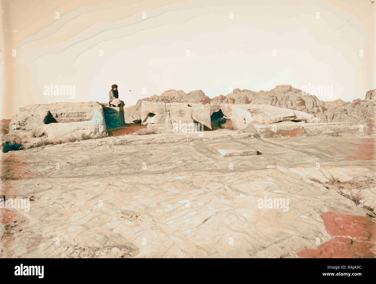 Petra. Place of Sacrifice, from the east. 1898, Jordan, Petra (Extinct ...