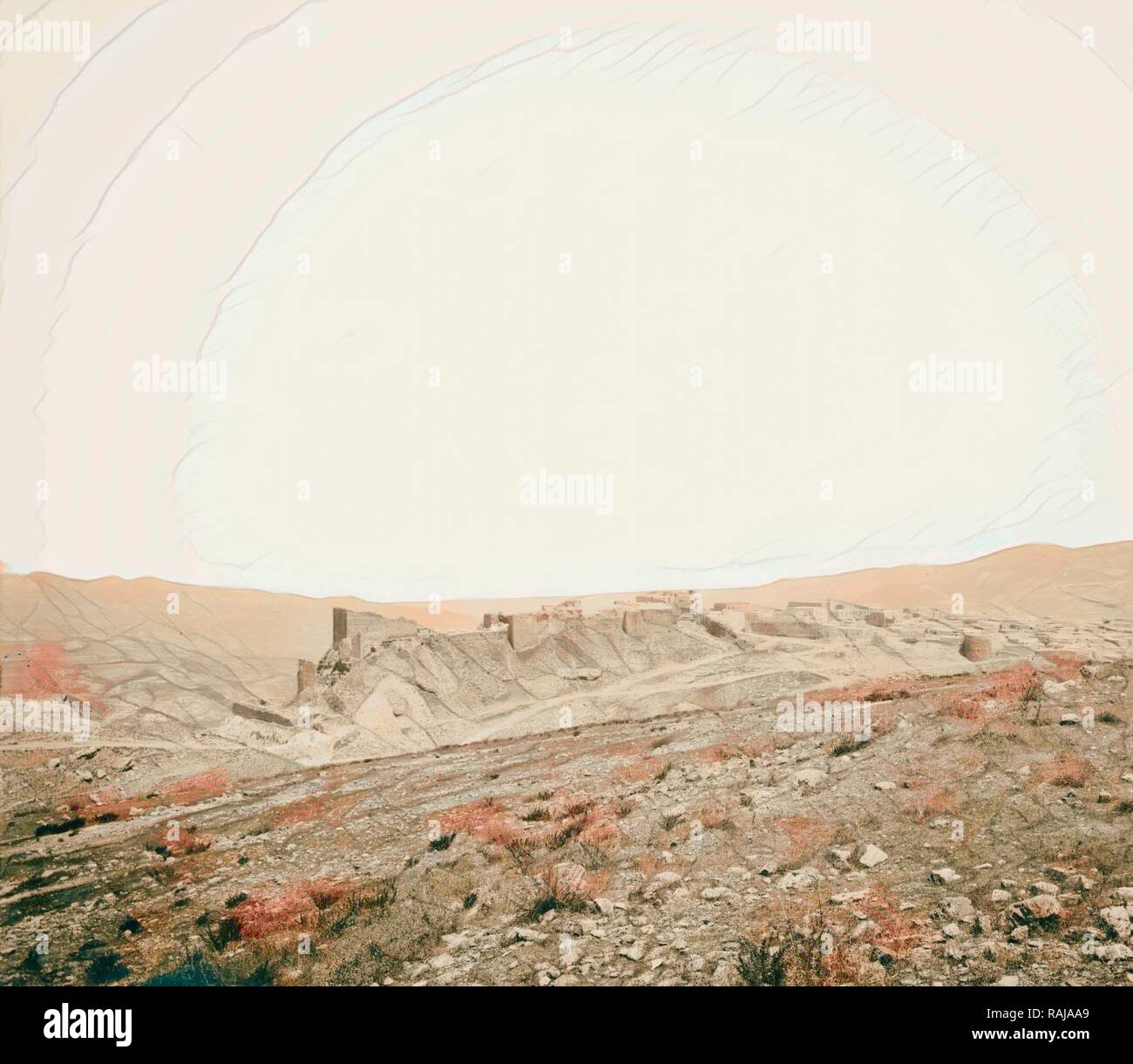 East of Jordan and the Dead Sea. General view of Kerak American Colony ...