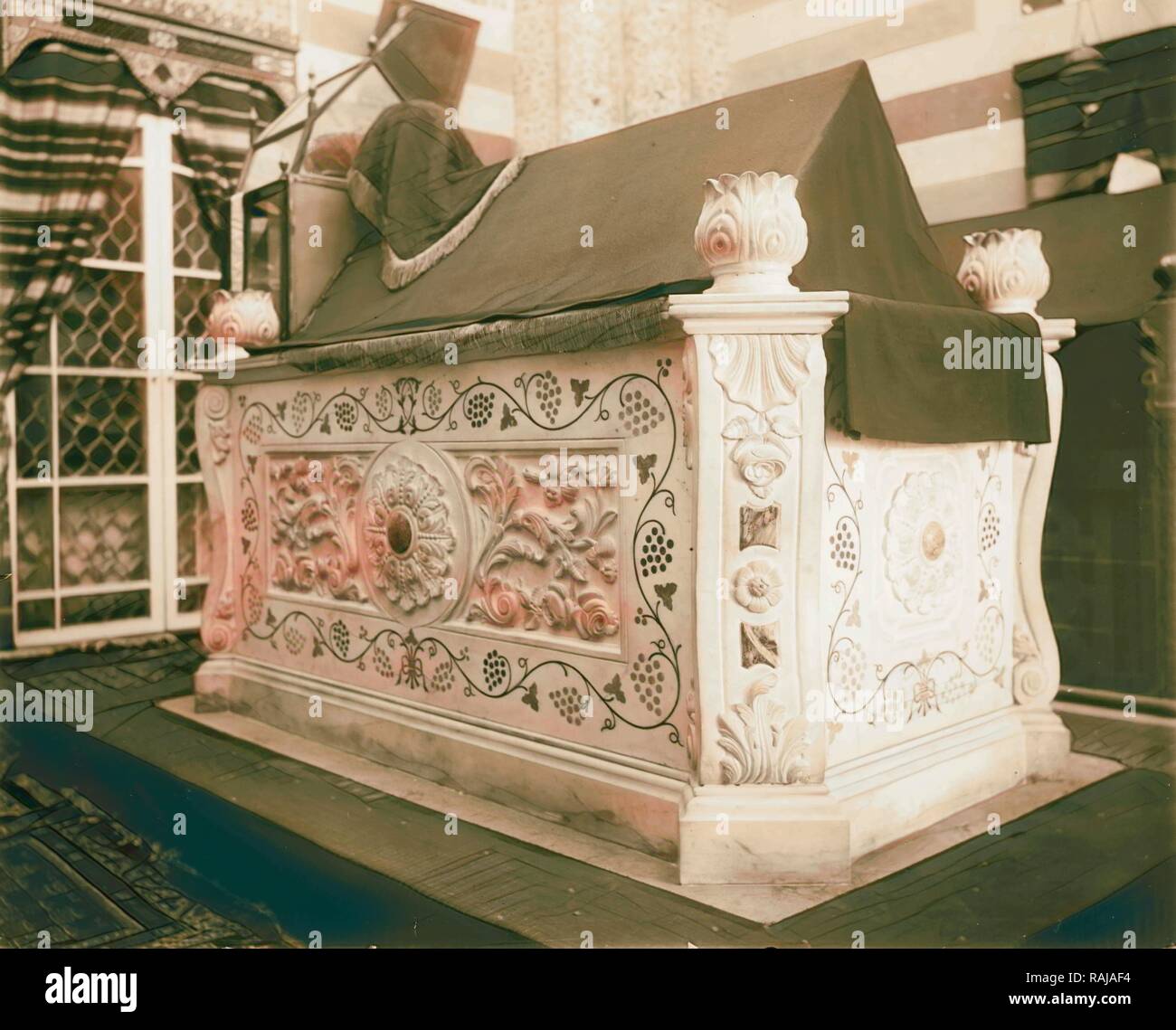 Damascus (Esh-Sham). Tomb of Saladin. 1898, Syria, Damascus. Reimagined ...