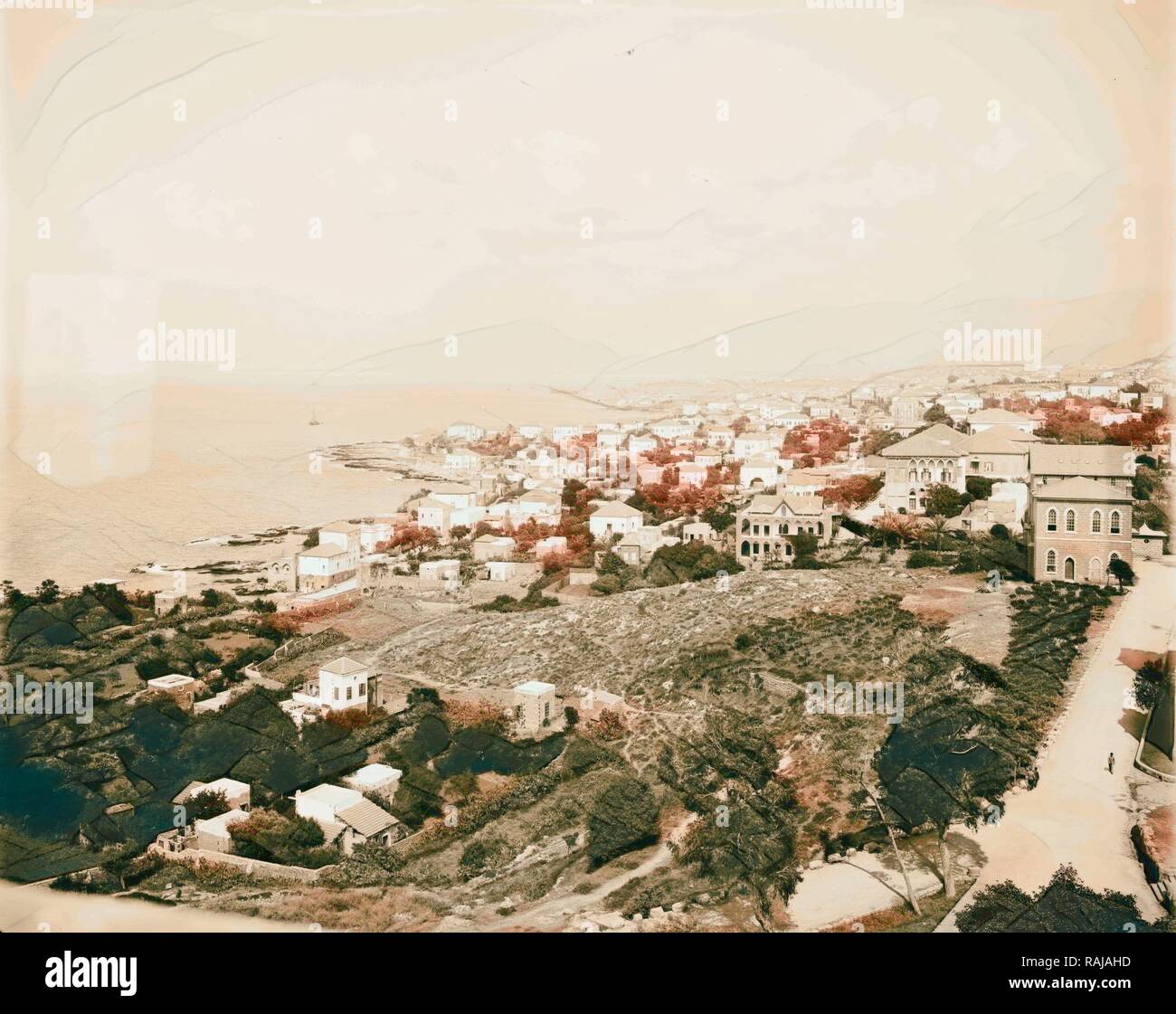 Beirut, etc. General view of Beirut. 1898, Lebanon, Beirut. Reimagined ...