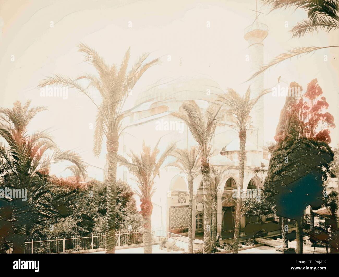 Jezzar Pasha's Mosque, Akka American Colony, Jerusalem. 1898, Palms ...