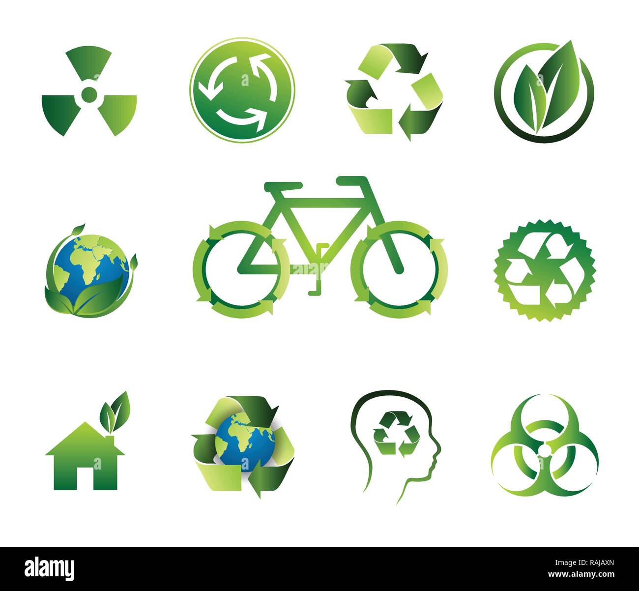 Collection Eco Design Elements, Isolated On White Background, Vector ...