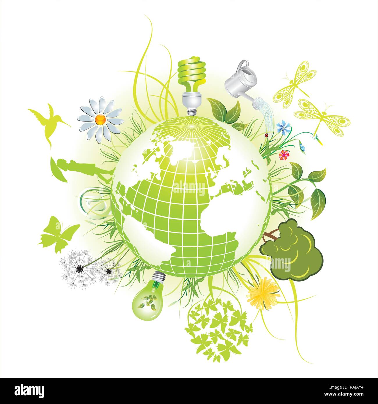 Collection Eco Design Elements, Isolated On White Background, Vector ...