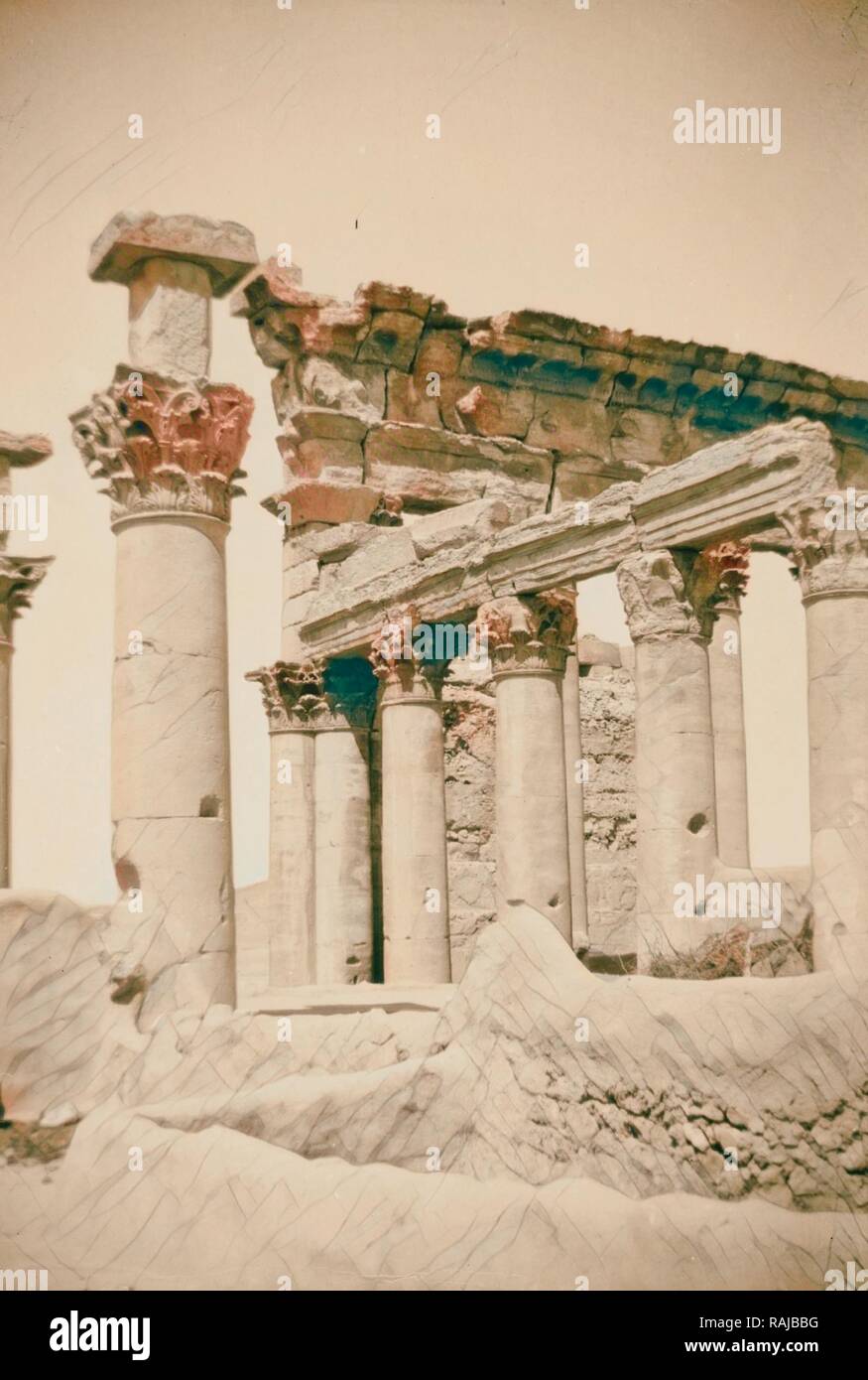 Palmyra (Tadmor). Capitals of pillars in Temple of the Sun 1900, Syria ...