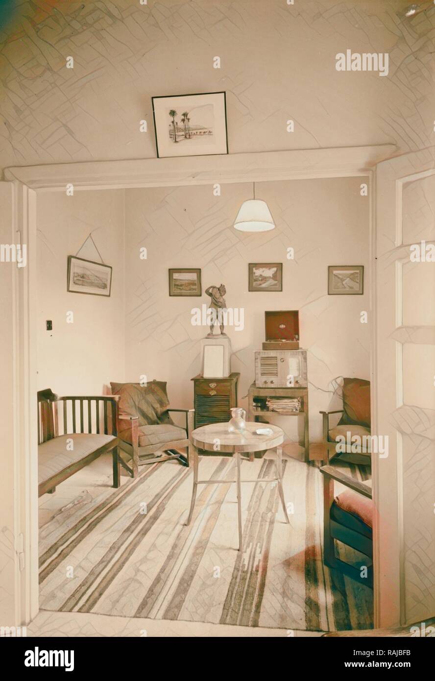 Offices of Command Army Educational Corps, interior 1940, Middle East ...