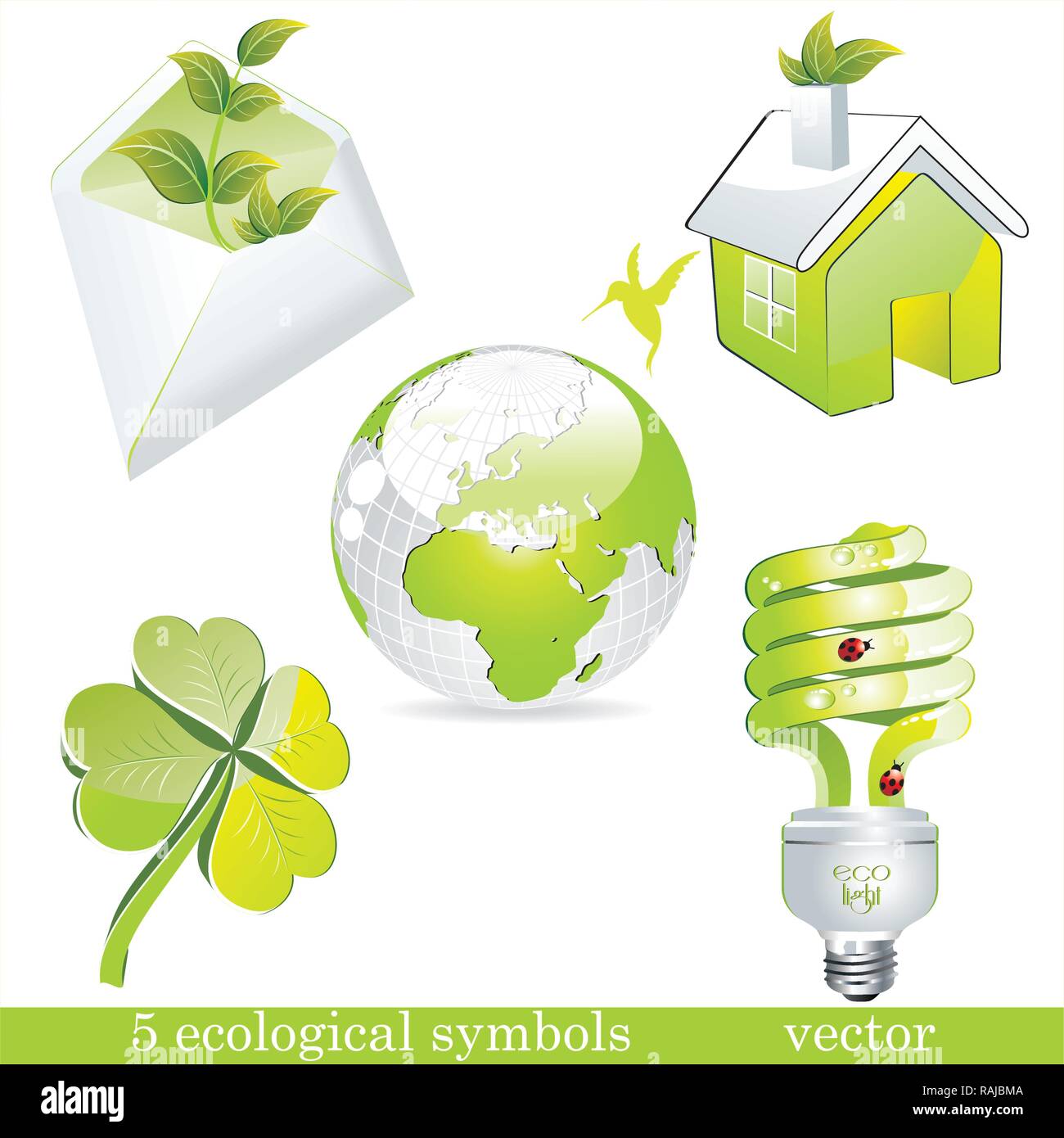 Collection Eco Design Elements, Isolated On White Background, Vector ...