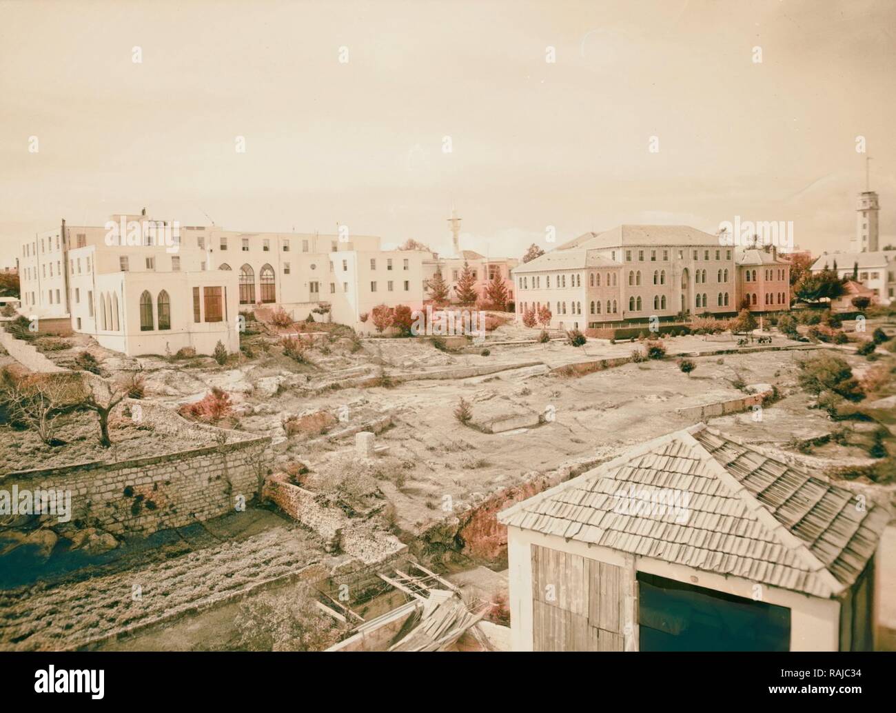 Beirut, Junior Girls' College. Panorama. 1946, Lebanon, Beirut ...