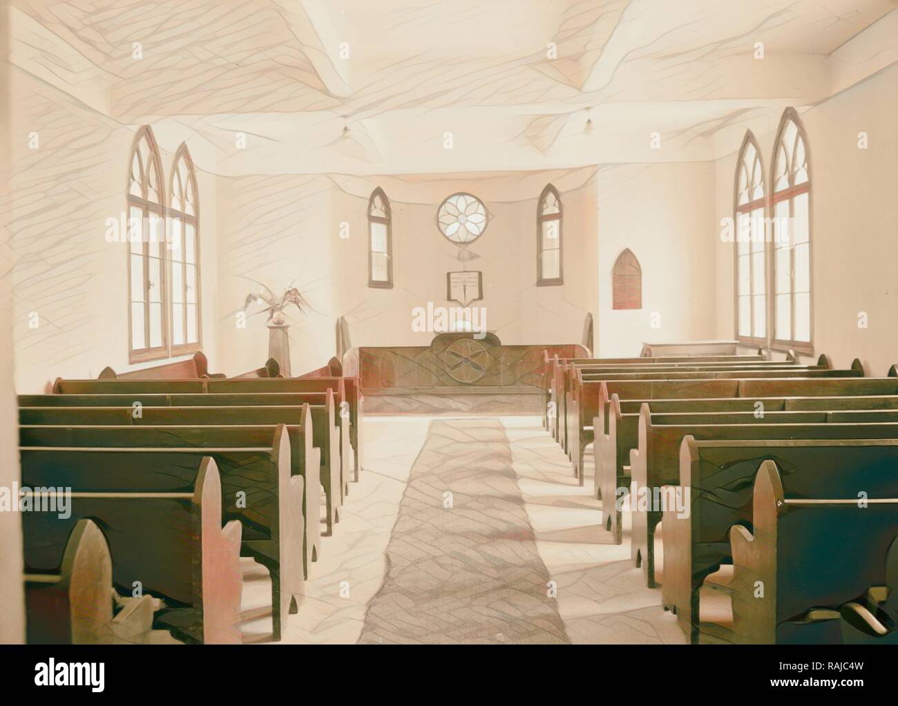 Tripoli, American Mission Girls' School, the chapel interior. 1946 ...