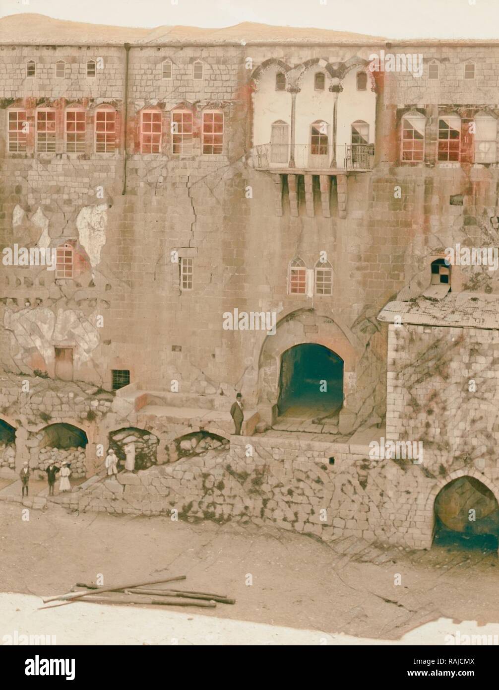 Emir Shahib's castle in Hasbaya. 1925, Lebanon, Ḥaṣbayyā. Reimagined by ...