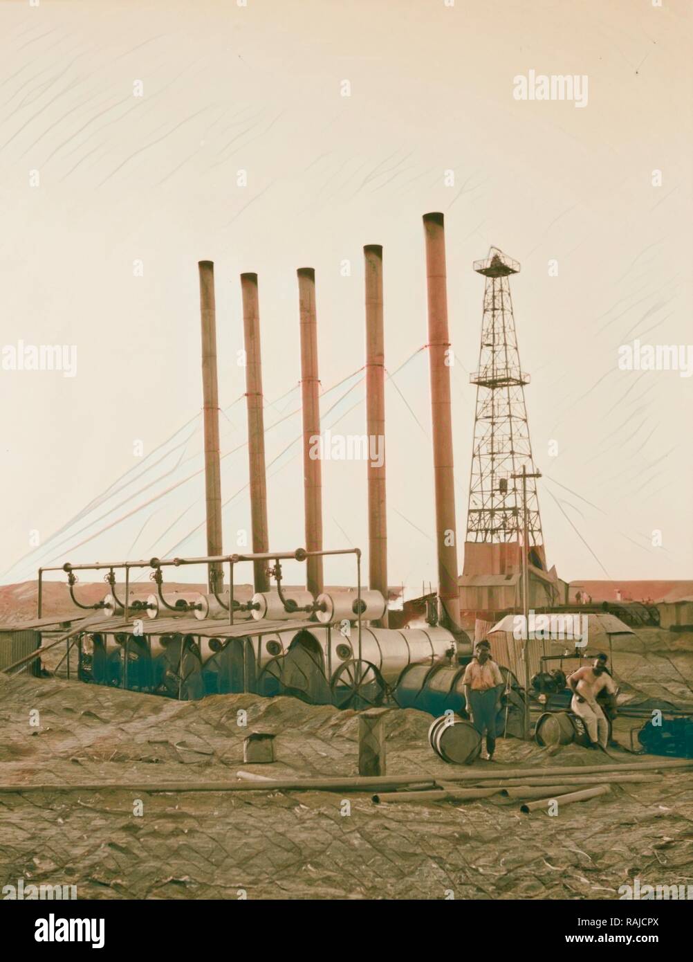 Iraq. Oil wells and camp of the Iraq Petroleum Company. (5 miles S. of ...