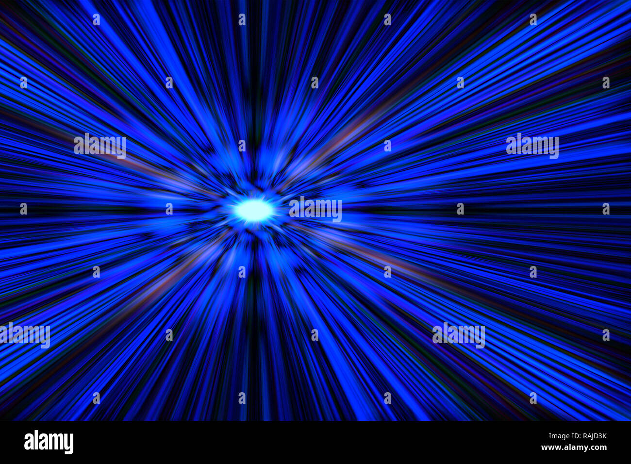 Blue flash explosion on a black background Stock Photo - Alamy